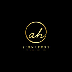 A h ah initial letter handwritten signature logo Vector Image