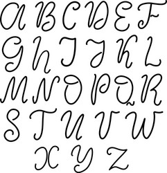 Hand drawn lettering font alphabet Royalty Free Vector Image