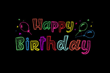 Hand drawn lettering - happy birthday funky child Vector Image