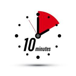Ten 10 minutes red alarm clock Royalty Free Vector Image