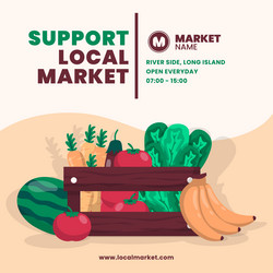 Gradient local market business post stories set Vector Image