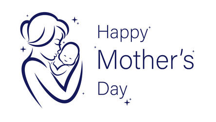 Happy mothers day caption isolated on white Vector Image