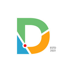 Modern initial d maps location logo Royalty Free Vector