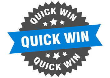 Quick win ribbon grunge band sign Royalty Free Vector Image