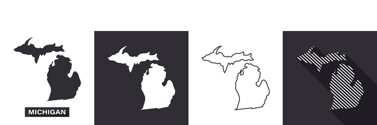 Michigan State Shape Outline Vector Images (over 260)