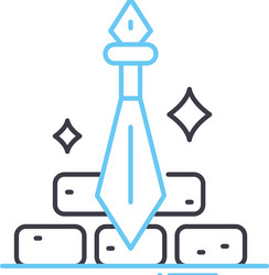 Quest line icon outline symbol Royalty Free Vector Image