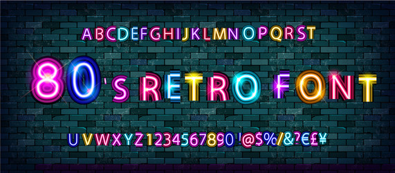 Neon font Royalty Free Vector Image - VectorStock