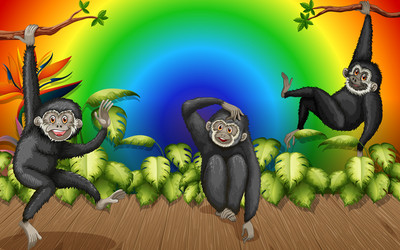 Cartoon smiling gibbon Royalty Free Vector Image