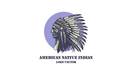 American Indian Profile Vector Images (over 440)