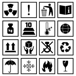 Set of packaging symbols Royalty Free Vector Image