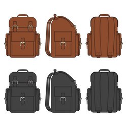 Brown leather backpack Royalty Free Vector Image