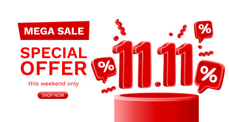 Special offer shopping day 1111 marketing Vector Image