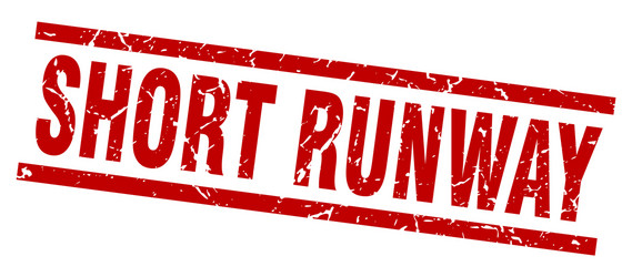 Square grunge red short runway stamp Royalty Free Vector