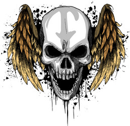 Decrepit skull with two crossed bones Royalty Free Vector