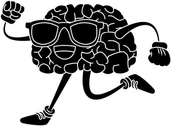 Brain cartoon running Royalty Free Vector Image