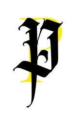 Letter p in the gothic style alphabet Royalty Free Vector