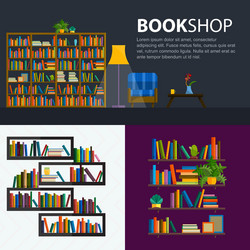 Library book shelf seamless pattern Royalty Free Vector