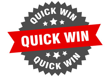 Quick win ribbon grunge band sign Royalty Free Vector Image