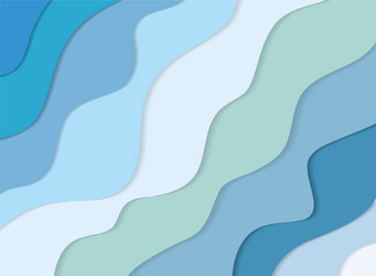 Summer 3d sea waves banner paper cut out layers Vector Image