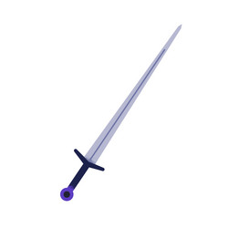 Medieval sword sharp metal blade and handle old Vector Image