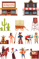 Wild west game app interface western gui assets Vector Image