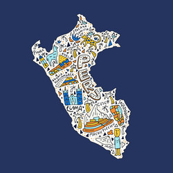 Map of peru Royalty Free Vector Image - VectorStock