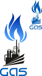 Natural gas refinery factory icon Royalty Free Vector Image