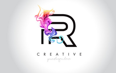 R vibrant creative leter logo design Royalty Free Vector