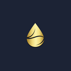 Droplet bio gold logo Royalty Free Vector Image