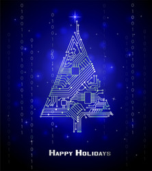 Hi-tech christmas tree Royalty Free Vector Image