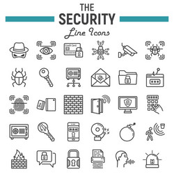 Cyber attack line icon web protection sign cash Vector Image