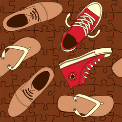 Pattern shoes sneakers classic Royalty Free Vector Image