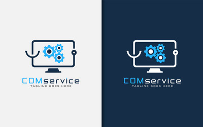 Computer service logo design usable for business Vector Image