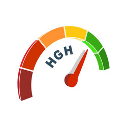 Human growth hormone level scale concept Vector Image