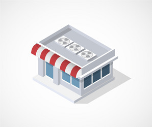 Isometric store building Royalty Free Vector Image
