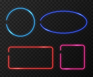 Neon light transparent glow effect Royalty Free Vector Image