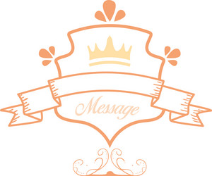 Vintage ribbon and crown on shield design Vector Image