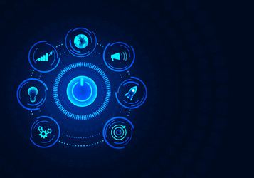 Technology power button of artificial Royalty Free Vector