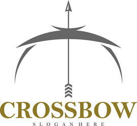 Crossbow logo template arrow archery logo design Vector Image