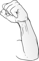 Soviet propaganda poster style fist Royalty Free Vector