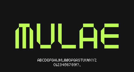 Rambel font futuristic line uppercase pixel Vector Image