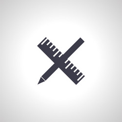 Pencil and ruler icon ruler with cross icon Vector Image