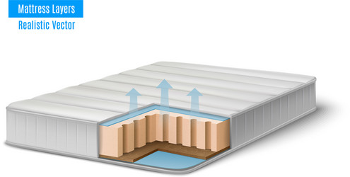 Mattress stack realistic composition Royalty Free Vector