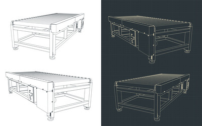 Corner section of roller conveyor isometric Vector Image