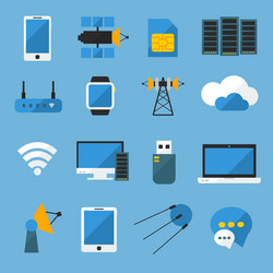 Wireless technology icons Royalty Free Vector Image