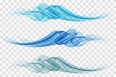 Abstract blue transparent flow lines blue wave Vector Image