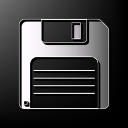 Floppy disk sign gray 3d printed icon Royalty Free Vector