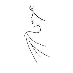 Line drawing a beautiful woman 2 Royalty Free Vector Image