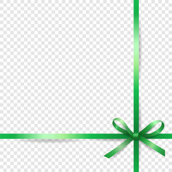 3d realistic green gift ribbon and bow Royalty Free Vector