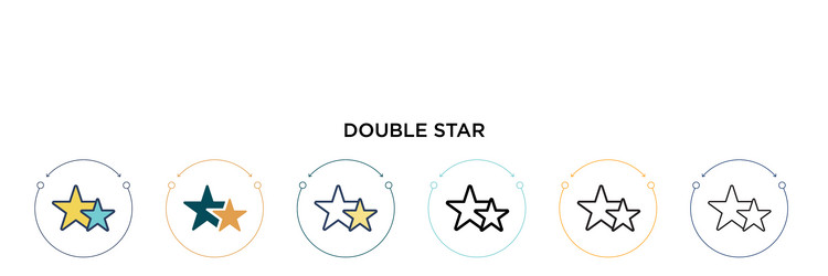 Star Double Outline Vector Images (over 180)